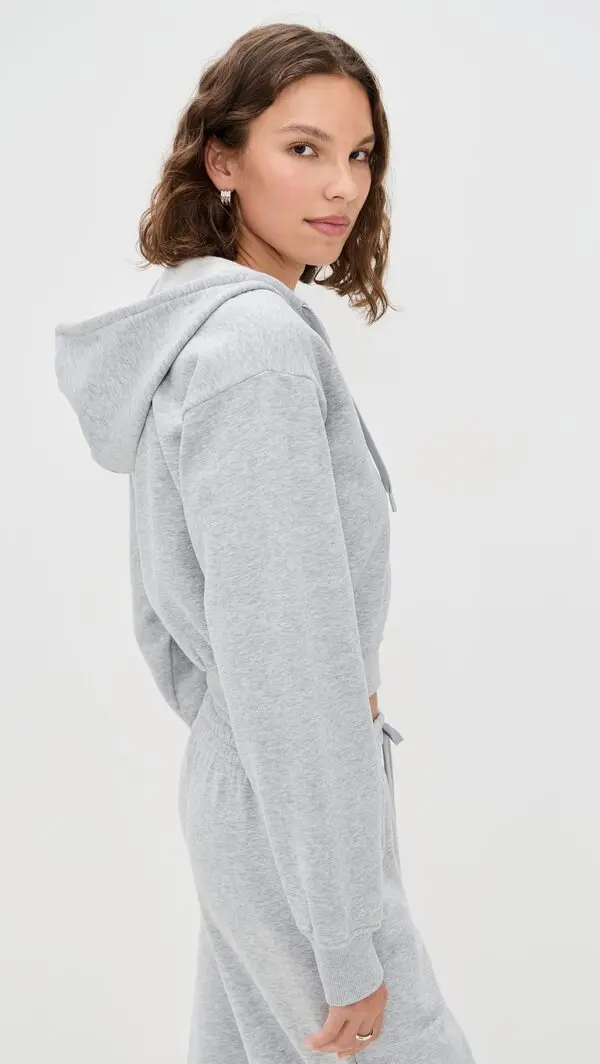 Beyond Yoga Luxefleece Zip Up Hoodie - Light Heather Gray